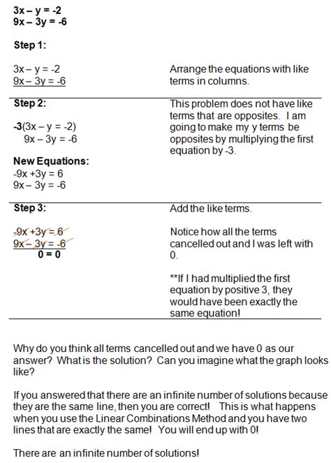 solving systems of equations with linear combinations