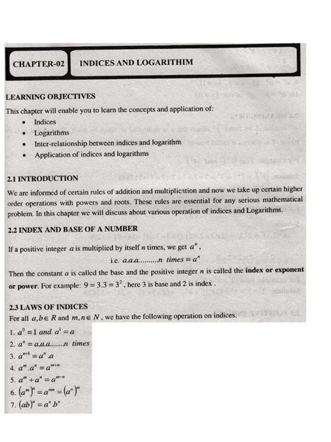 chapter 2 indices and logarithms pdf