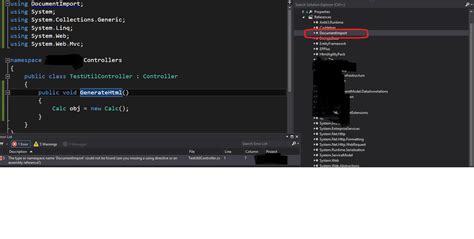 C Error 5 The Type Or Namespace Name DocumentImport Could Not Be