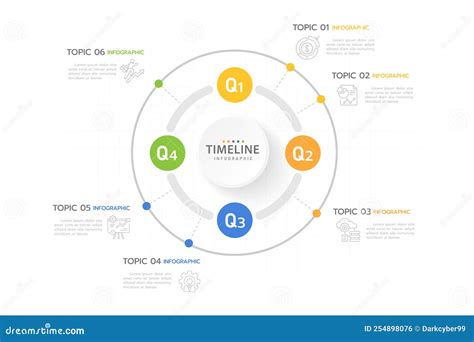 Infographic Months Modern Timeline Diagram Calendar With Quarter