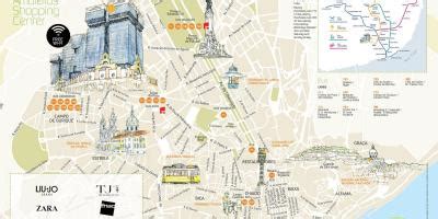 Lissabon Innenstadt Karte Karte Von Der Innenstadt Von Lissabon