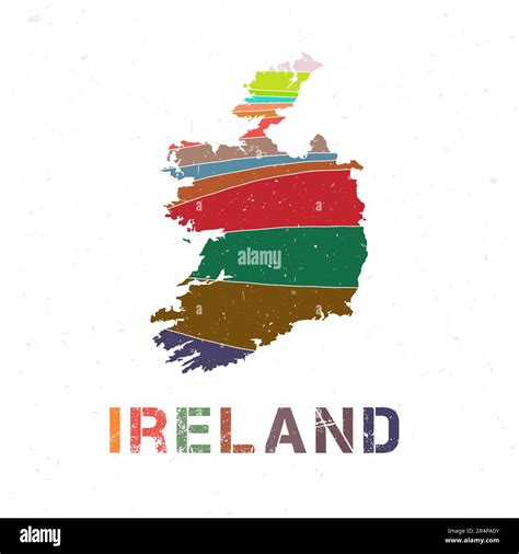 Diseño de mapas de Irlanda Forma del país con hermosas ondas