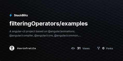 Filteringoperators Examples Stackblitz