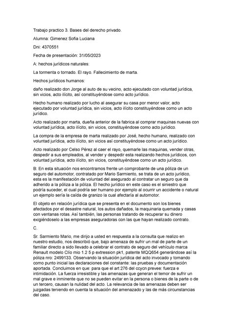 Tp 3 Bases Del Derecho Privado Sof Trabajo Practico 3 Bases Del
