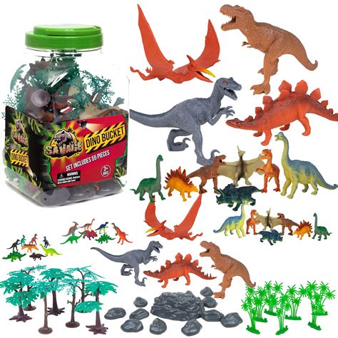 DINOZAURY DUŻY ZESTAW FIGUREK 55 ELEMENTÓW W PUDEŁKU KOLEKCJA DLA
