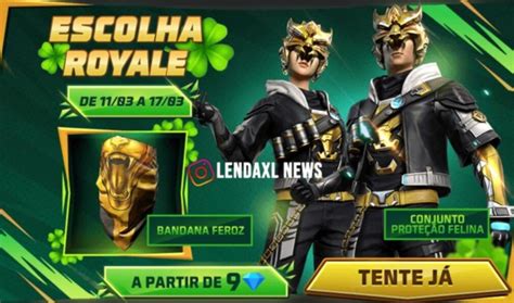 Novo Escolha Royale Free Fire traz Bandana Feroz e Conjunto Proteção Felina