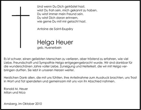 Traueranzeigen Von Helga Heuer Trauer In NRW De