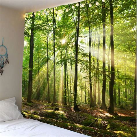 Forest Sunlight Decorative Wall Art Tapestry Tapestry Wall Art Wall