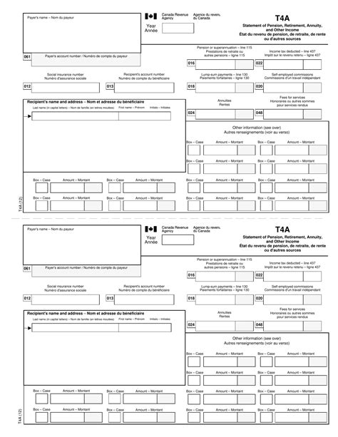 T4a Slip Fillable Form Printable Forms Free Online