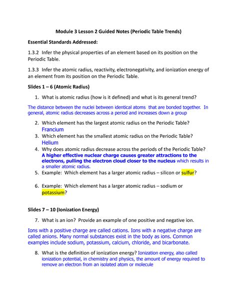Module Three Lesson Two Guided Notes Module Lesson Guided Notes
