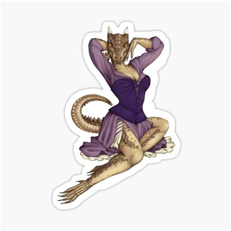Lusty Argonian Maid Pinup 11 Sticker For Sale By Weebitmuddled
