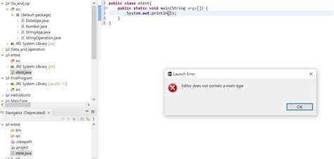 Eclipse Editor Does Not Contain A Main Type