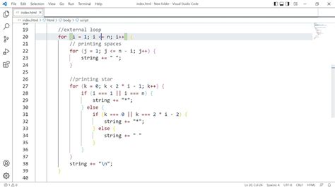 how to make a hollow pyramid star pattern in javascript problem solving learn with sazzad