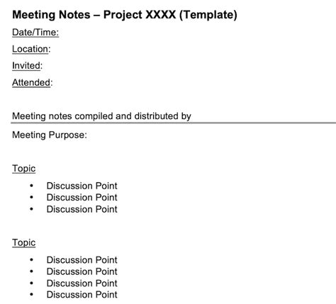 How To Take Perfect Meeting Notes Template And Samples Project Bliss