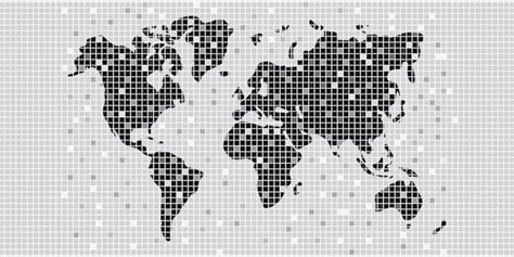 Concept De Carte Du Monde Noir Et Blanc Vecteur Premium