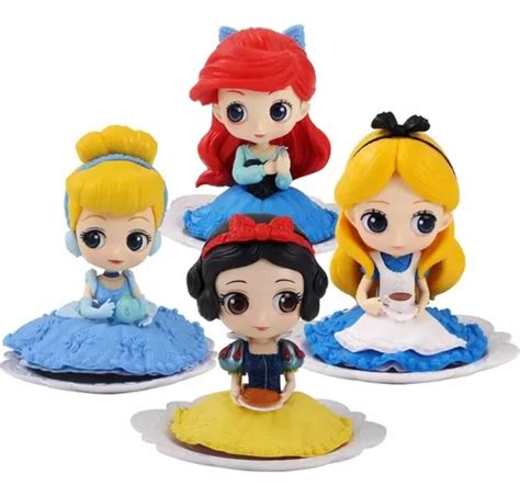 Set 4 Figuras Princesas Coleccionables Anime Disney Envío gratis