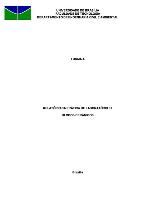 Relatório blocos cerâmicos Materiais de Construção Civil 1