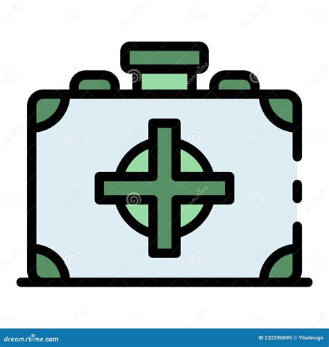 Vector De Color Del Icono Del Kit De Primeros Auxilios Ilustración del