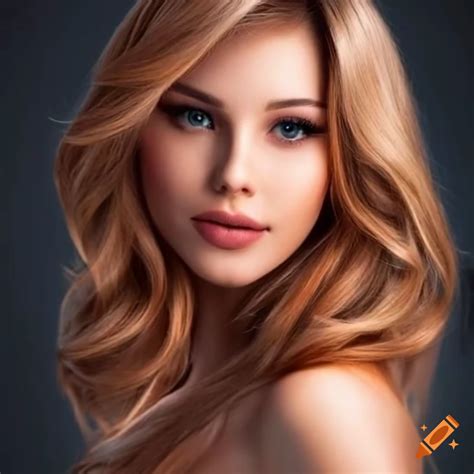 Portrait Of A Young Woman With Shoulder Length Strawberry Blonde Hair On Craiyon