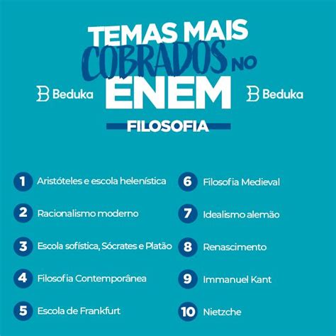 Temas Mais Cobrados De Filosofia No ENEM Enem Resumos Enem Estudos