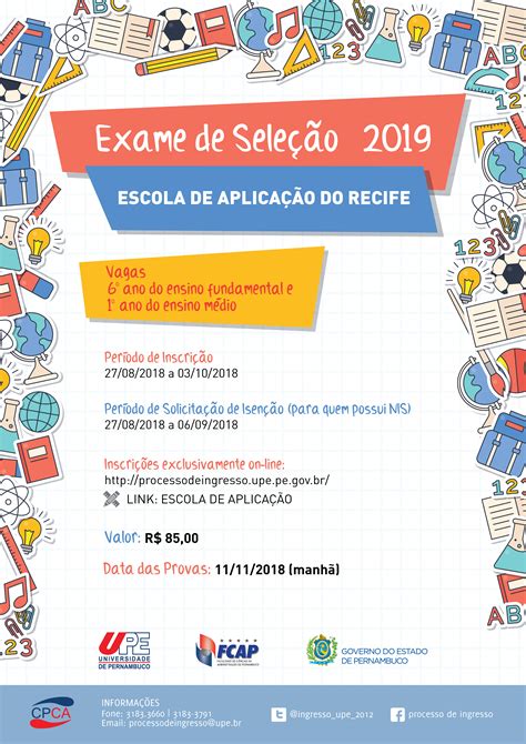 Escola do Recife da UPE abre inscrição para o processo seletivo 2019