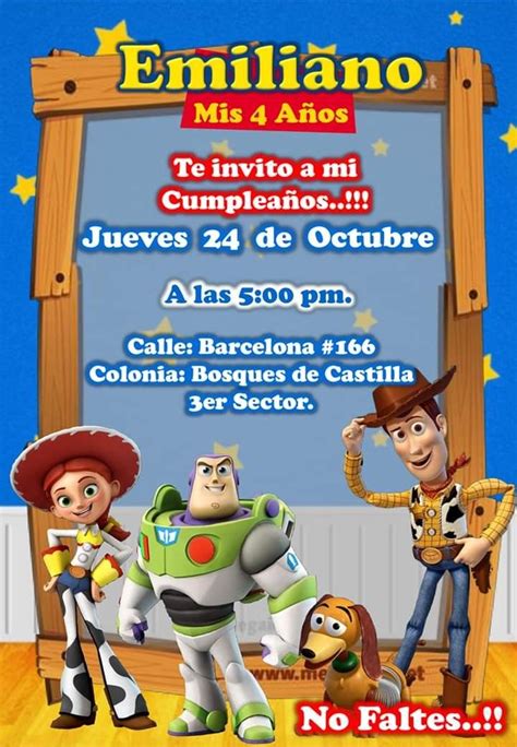 Toy Story Invitaciones De Woody Invitaciones De Toy Story