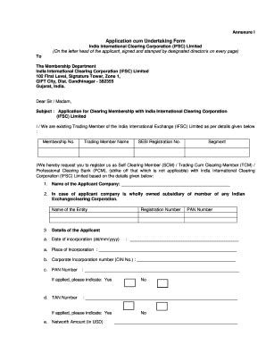Undertaking Application Fill Online Printable Fillable Blank