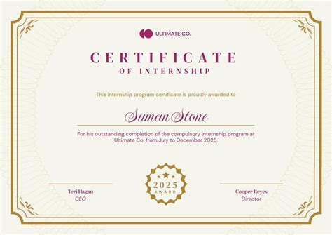 Ojt Certificate Of Completion Template