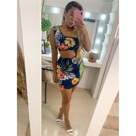 Vestido Feminino Moda Mula Manca Abertura Costela Tendencia Blogueira