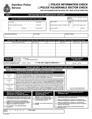Fillable Online HamiltonPolice POLICEINFORMATIONCHECK Service Fax