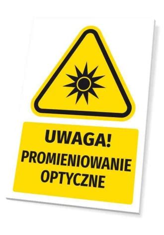 Tabliczka Ostrzegawcza BHP Z Piktogramem Uwaga Promieniowanie Laserowe