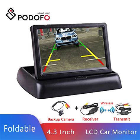 Podofo 4 3 Cal Monitor LCD samochodu składany Monitor wyświetlacz