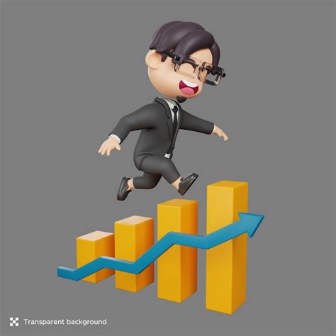 3d ilustración de un hombre de negocios caminando sobre la tabla de