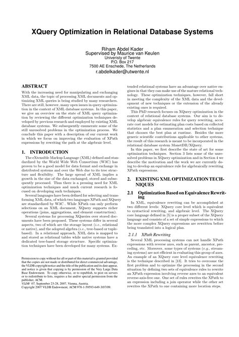 pdf xquery optimization in relational database systems