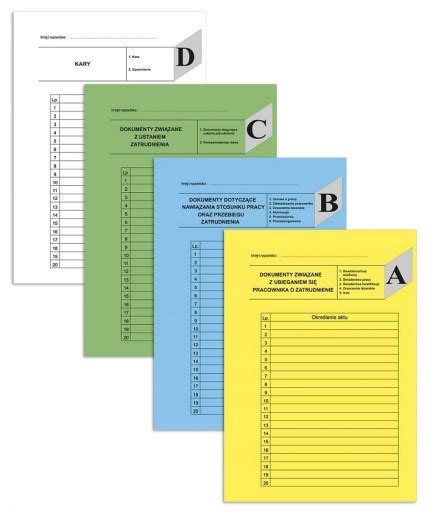 AKTA OSOBOWE ABCD wkłady kartonowe 1 kpl 4237 Cena Opinie