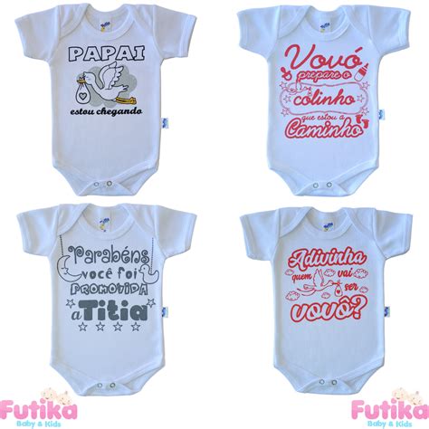 Kit Body Beb Anunciar Gravidez Papai Vov Vov Titia Personagem Baby