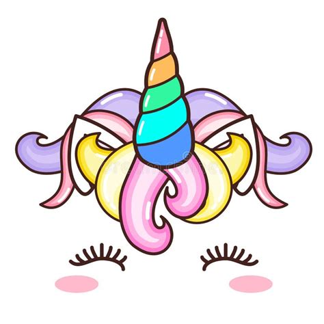 Chifre Bonito Do Unic Rnio De Kawaii Desenhos Animados Coloridos Engra