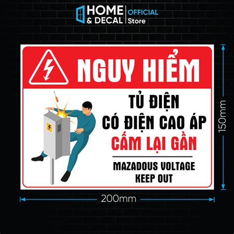 Decal Tủ Điện Có Điện Cao Áp Cấm Lại Gần Decal Cảnh Báo Nguy Hiểm Tủ