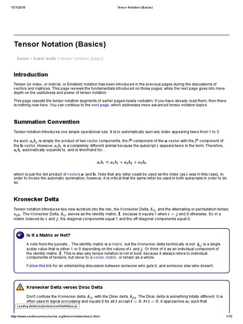 4 tensor notation basics pdf tensor matrix mathematics