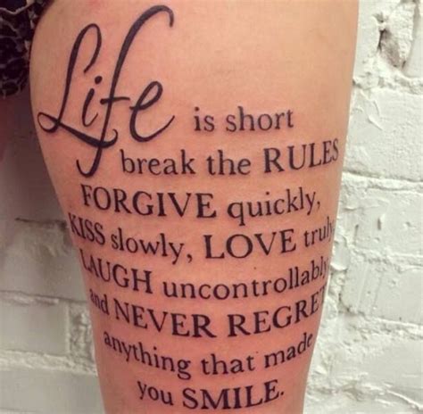 Life Is Short Break The Rules Forgive Quickly Kiss Slowly Love