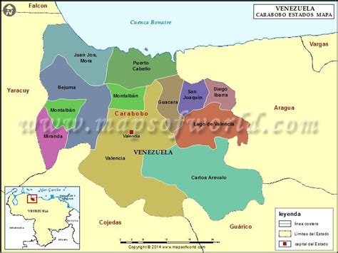 Mapa Del Estado Carabobo Estado Carabobo Venezuela Venezuela Mapas