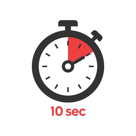 The 10 Minutes Timer Stopwatch Icon In Flat Style Stock Illustration