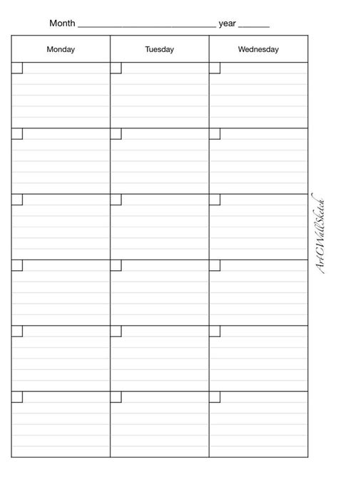 Planner Monthly Undated Planner Printable Digitally Personal Use