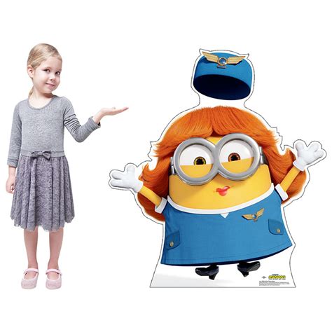 Bob As Stewardess Minions The Rise Of Gru Cardboard Cutout Standup Standee