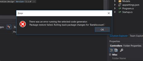 Asp Net There Was An Error Running The Selected Code Generator