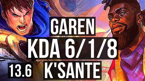 GAREN Vs K SANTE TOP 6 1 8 2 0M Mastery KR Master 13 6 YouTube