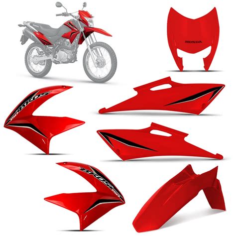 Kit Carenagem Completo Honda Nxr Bros Vermelha Adesivos
