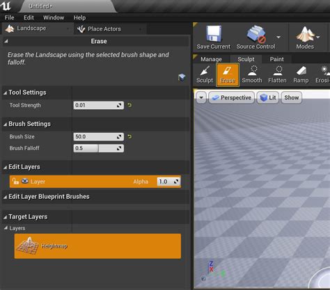 Landscape Edit Layers Unreal Engine Documentation