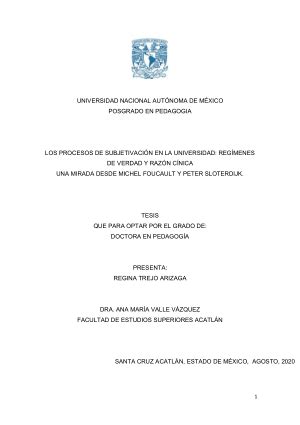 Los procesos de subjetivación en la universidad regímenes de verdad y
