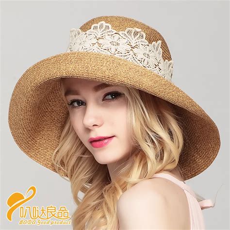 Fashion Wide Lace Sun Hats Lady Visor Folding Large Cap Summer Beach